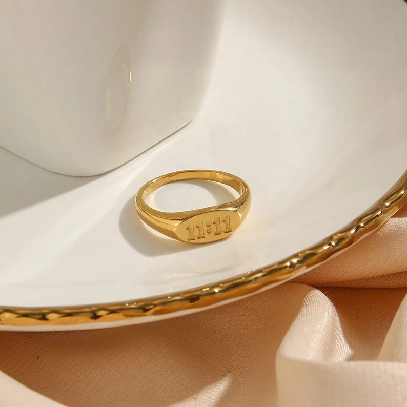 11:11 Ring Angel Number Ring 1111 Dainty Ring Trendy - Etsy