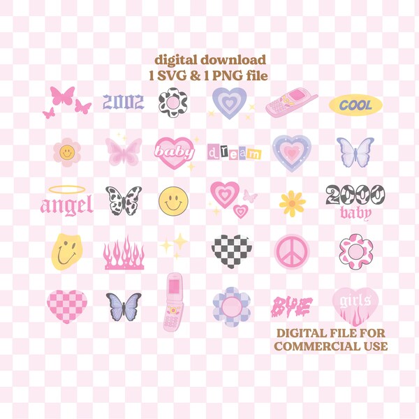Aesthetic Y2k Svg - Etsy