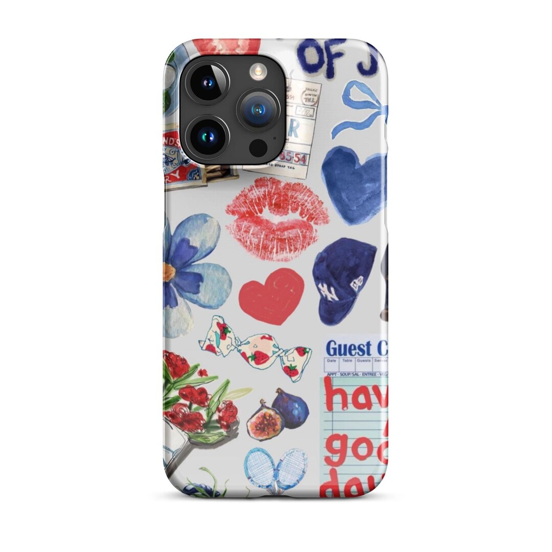 Blue Collage iPhone Case Cool Girl Phone Case Trendy Aesthetic - Etsy