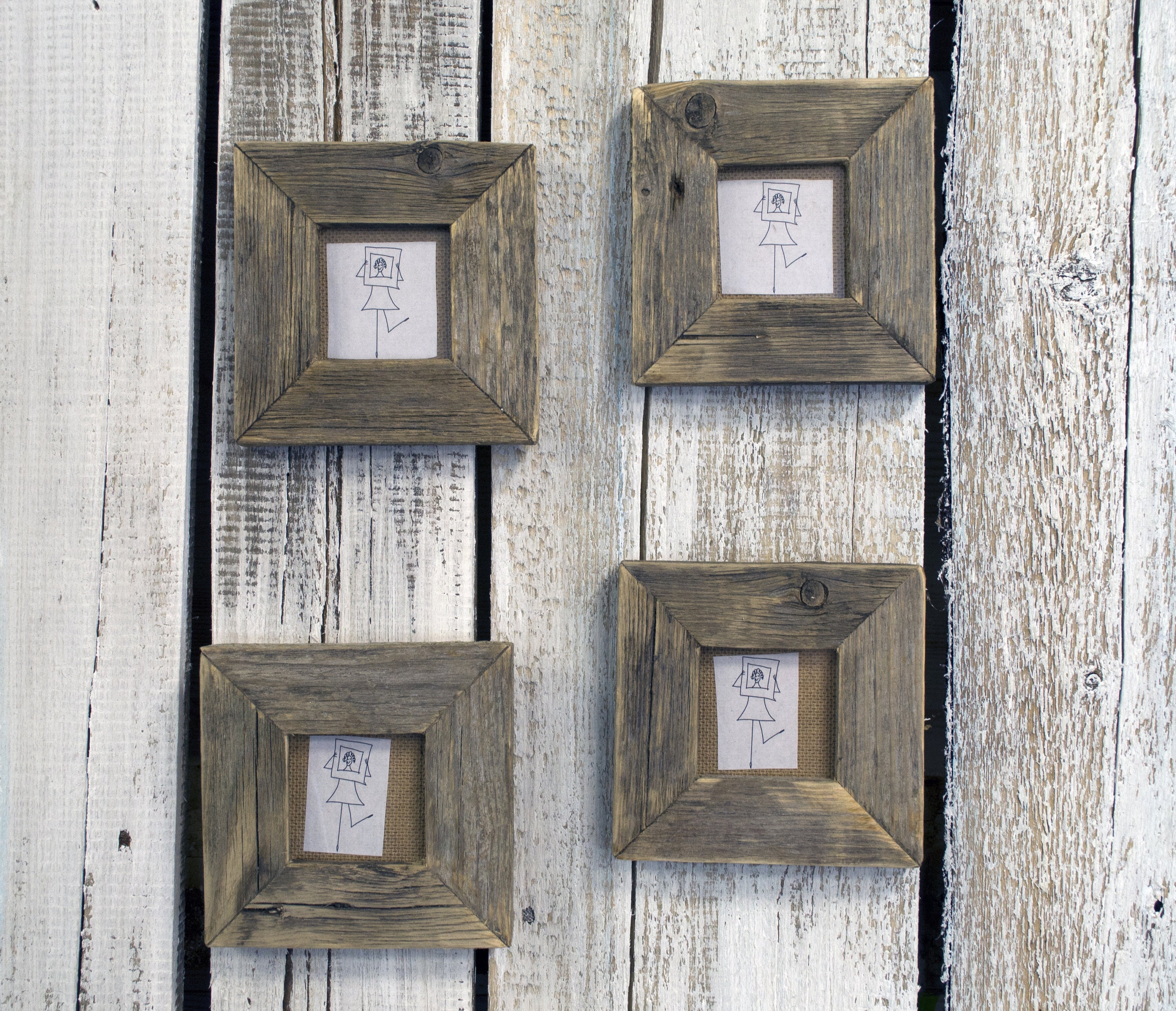 Small frames made of salvaged pine wood for picture frame set | Etsy