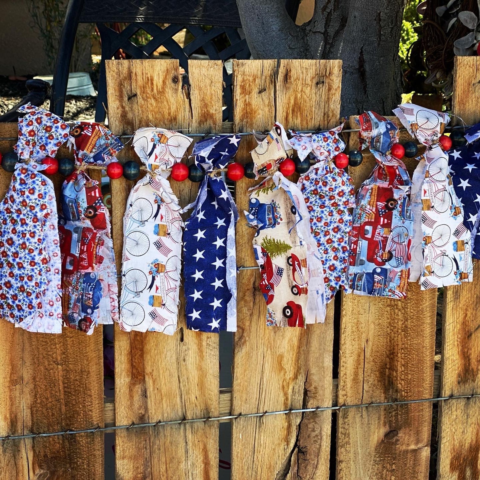Patriotic RV Garland/banner Patriotic Rag Banner Patriotic - Etsy