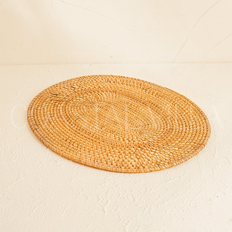 Placemat Oval Rattan / Rattan Woven Placemat / Handmade Wicker - Etsy