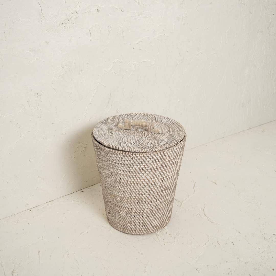 Waste Paper Bin / Rattan Dustbin Trash Can / Wicker Waste Paper Bin ...