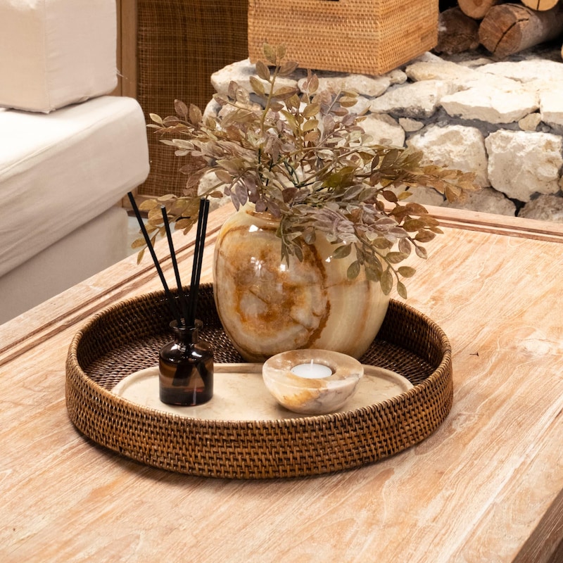 Dark Rattan Trays - Etsy