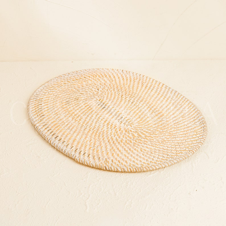 Placemat Oval Rattan / Rattan Woven Placemat / Handmade Wicker - Etsy
