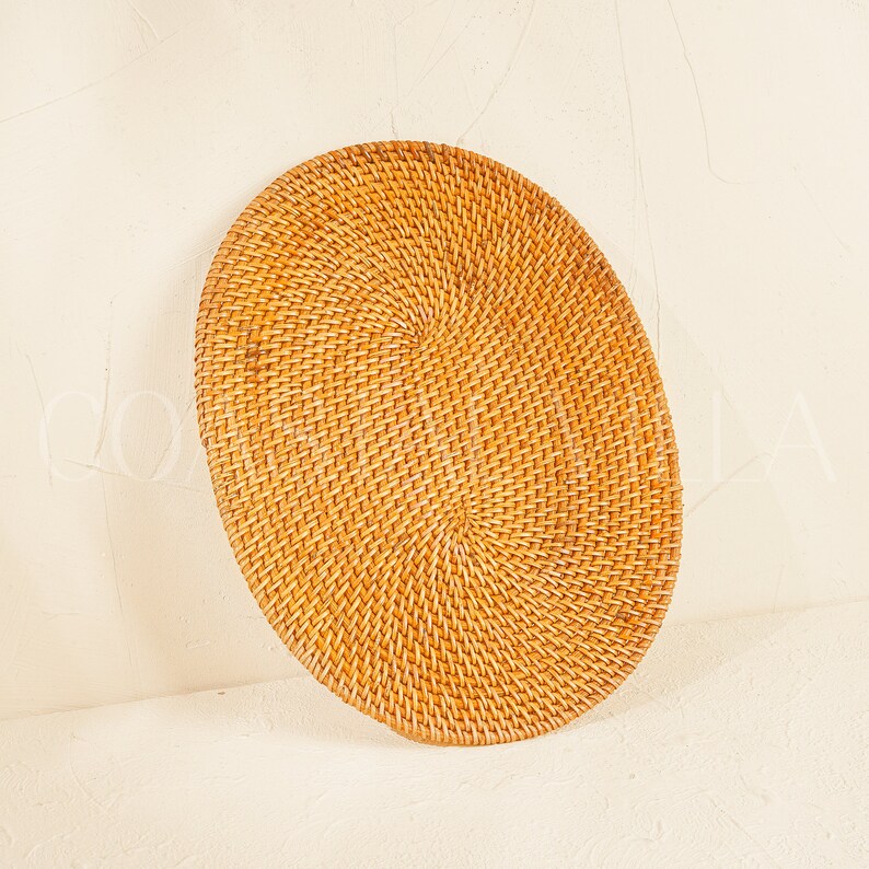 Placemat Oval Rattan / Rattan Woven Placemat / Handmade Wicker - Etsy