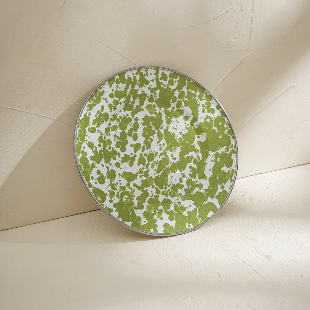 CLEARANCE Enamel Plates- Grreen Patterned Gift for Him/her Birthday ...