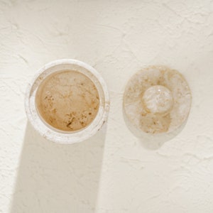 Marble Beige Container With Lid / Marble Canister / Bathroom Organiser ...