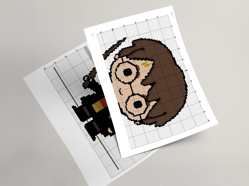 Harry Wizard Boy With Scar, Anime Style, Easy Cross Stitch Pattern - Etsy