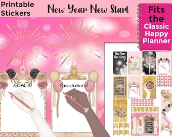 Printable New Year Planner Stickers: Made to Fit the Classic | Etsy