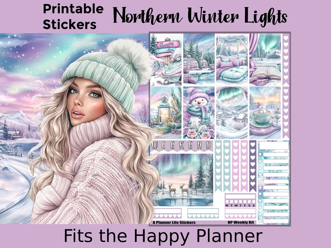 Winter Printable Planner Stickers: Made to Fit the Classic Happy ...