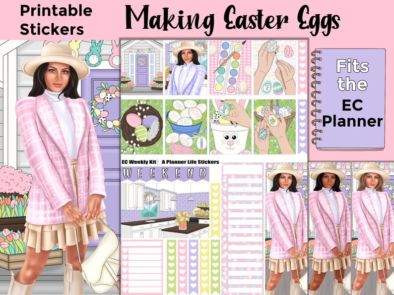 Printable Easter Planner Stickers: Made to Fit the Erin - Etsy