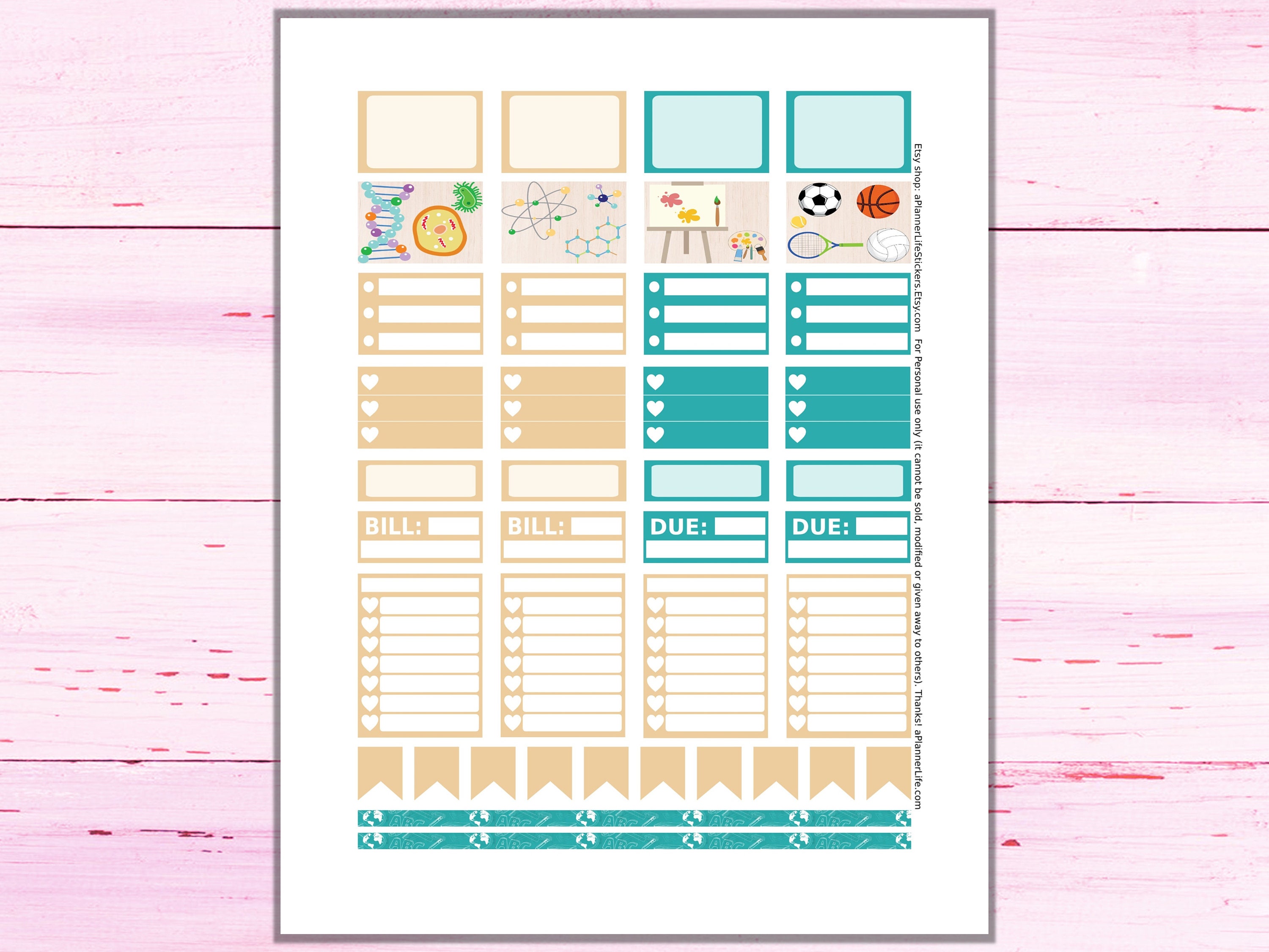 Printable Teacher Planner Stickers: Made to Fit the Erin | Etsy