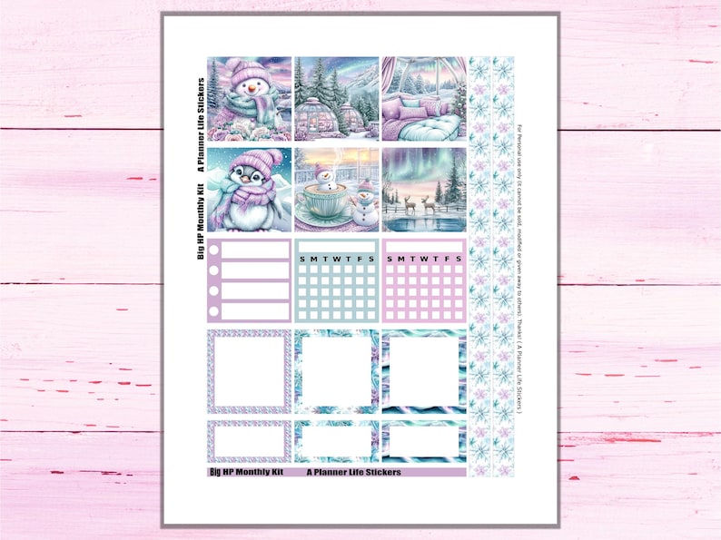 Monthly Winter Printable Planner Stickers: Made to Fit the Big Happy ...