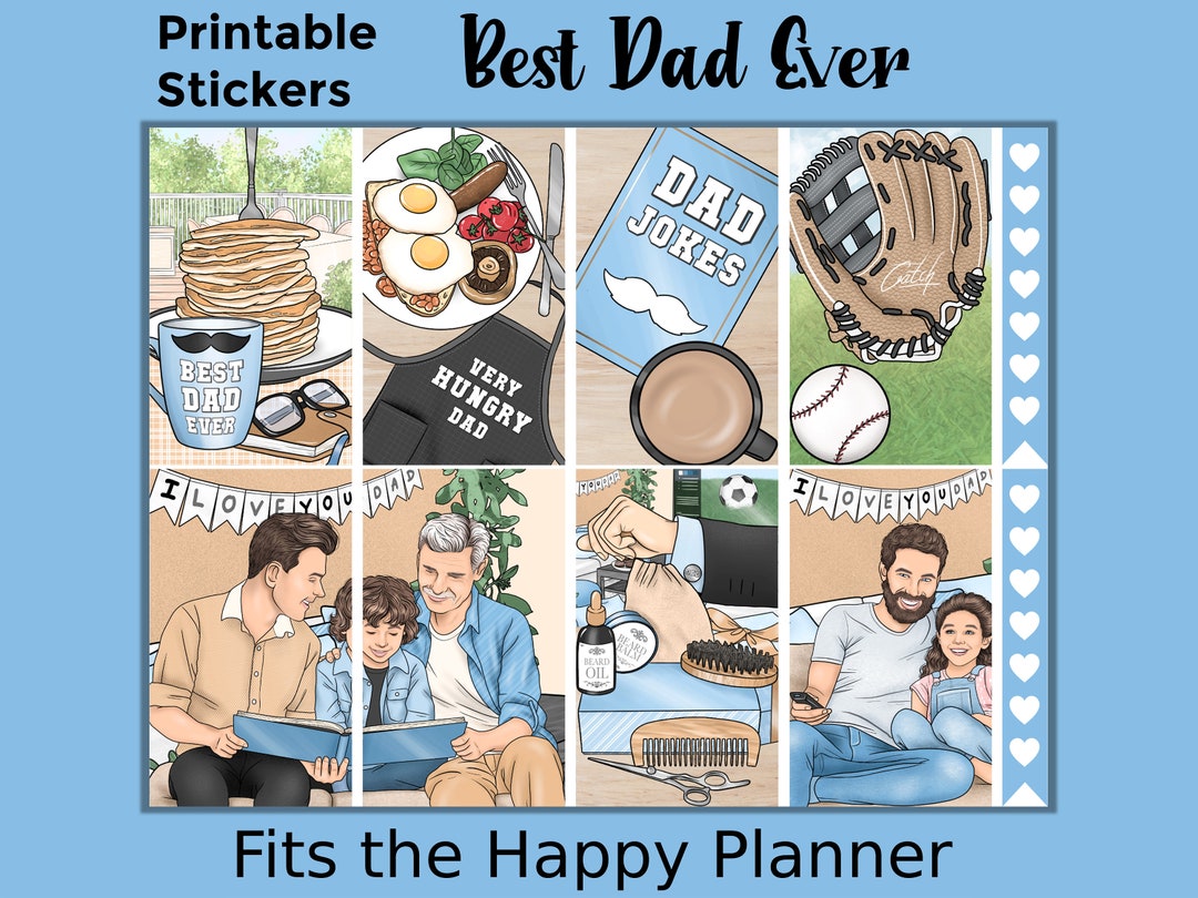 Father’s Day Printable Planner Stickers: Made to Fit the Classic Happy ...