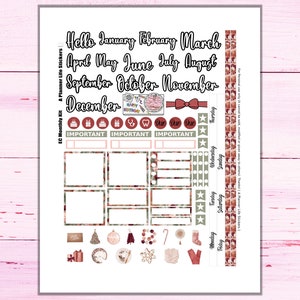Monthly Christmas Printable Planner Stickers: Made to Fit the Erin ...