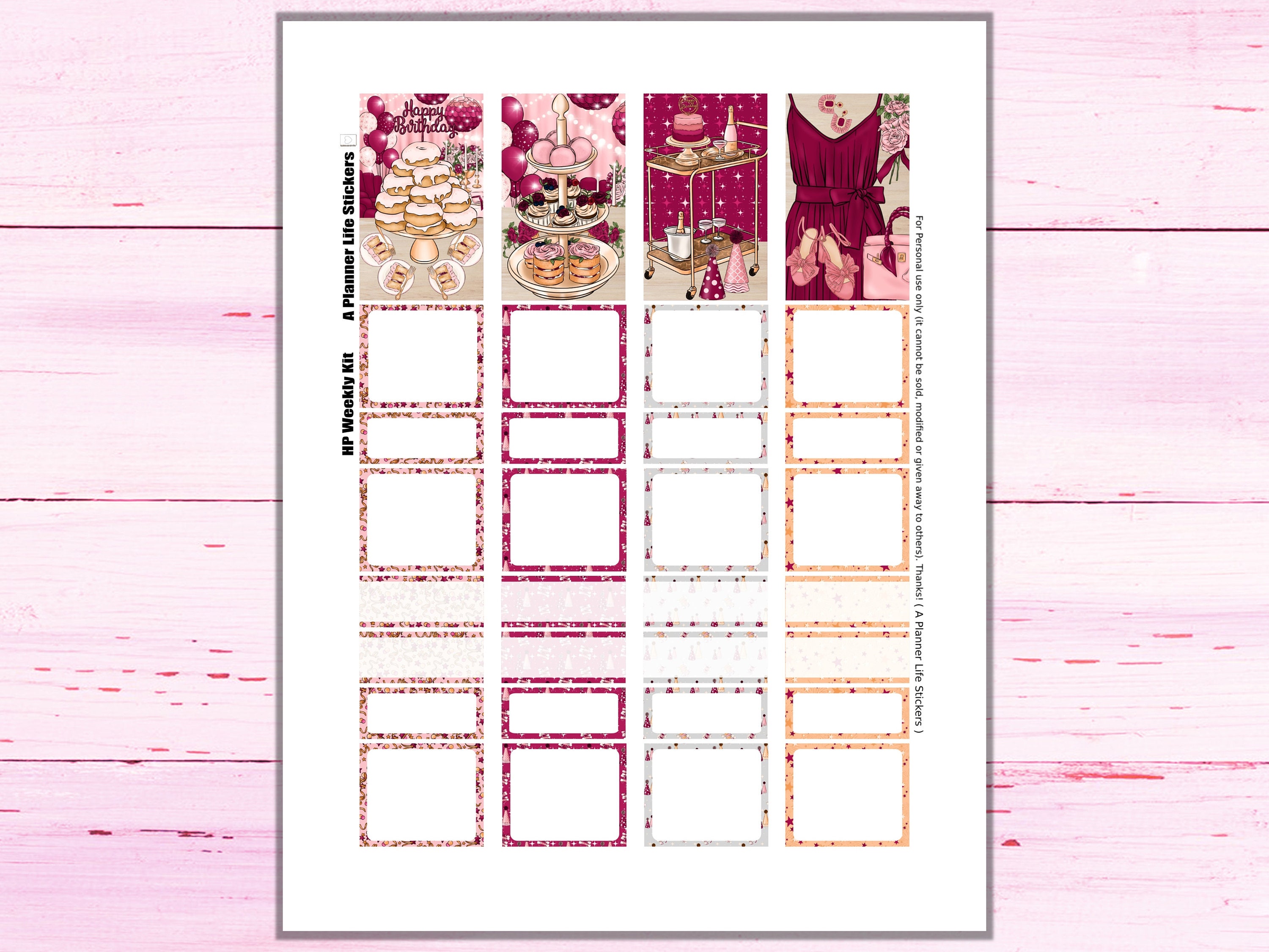 Birthday Printable Planner Stickers: Made to Fit the Classic - Etsy