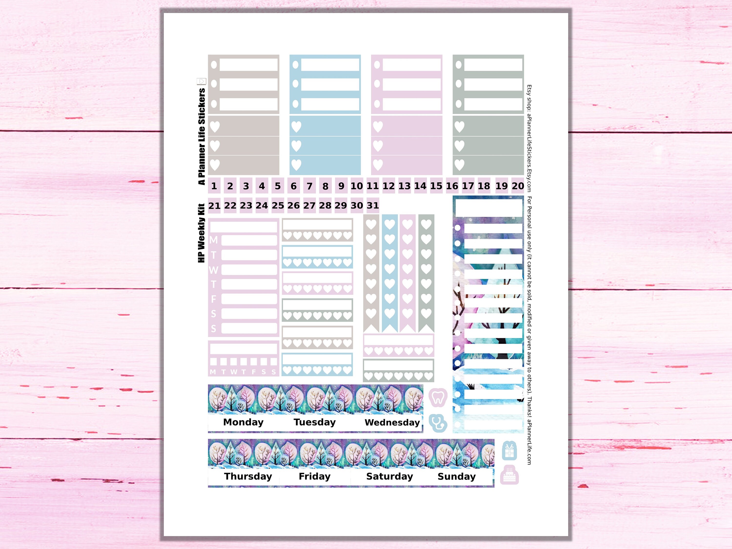 Winter Printable Planner Stickers: Made to Fit the Classic | Etsy