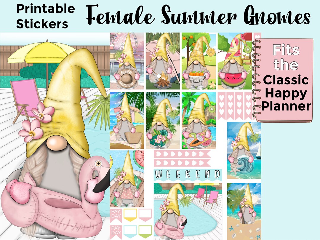 Summer Printable Planner Stickers: Made to Fit the Classic Happy ...
