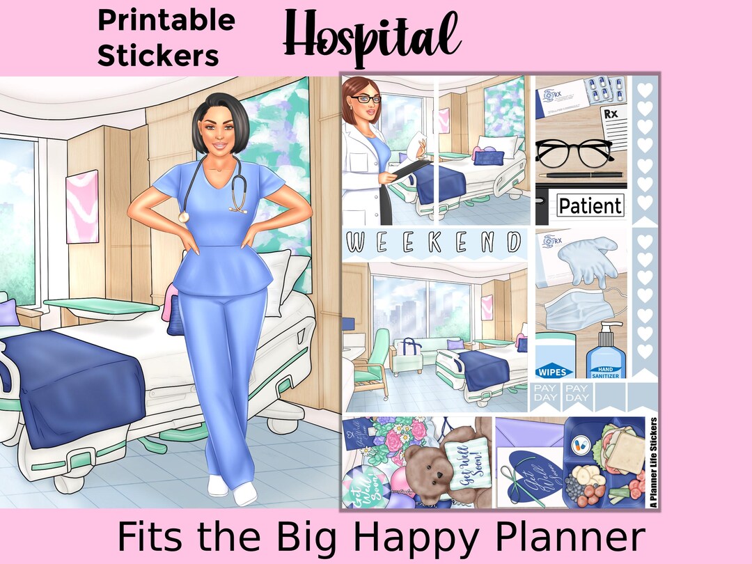 Healthcare Printable Planner Stickers: Made to Fit the Big Happy ...