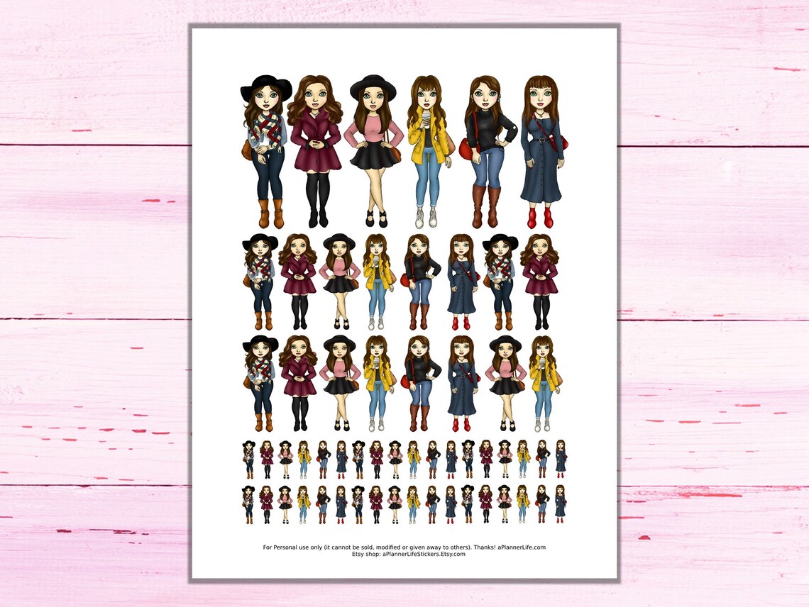 Planner Girl Printable Stickers Planner Girl Cuties 1 - Etsy