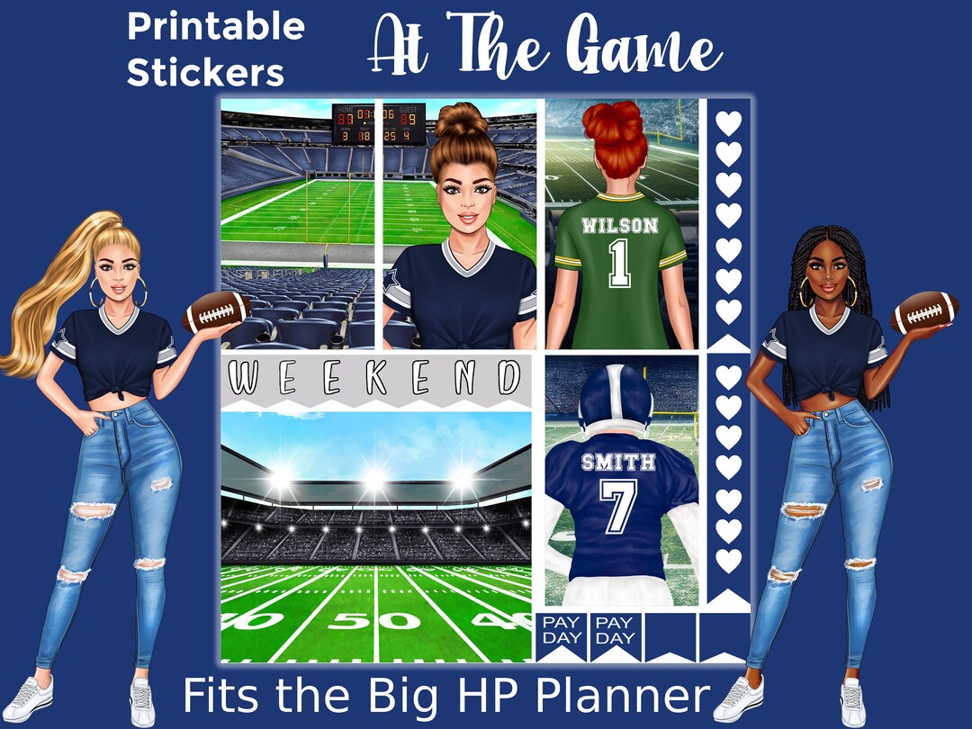 Football Printable Planner Stickers: Made to Fit the Big Happy Planner ...