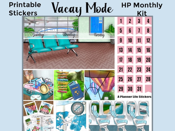 Monthly Travel Printable Planner Stickers: Made to Fit the - Etsy