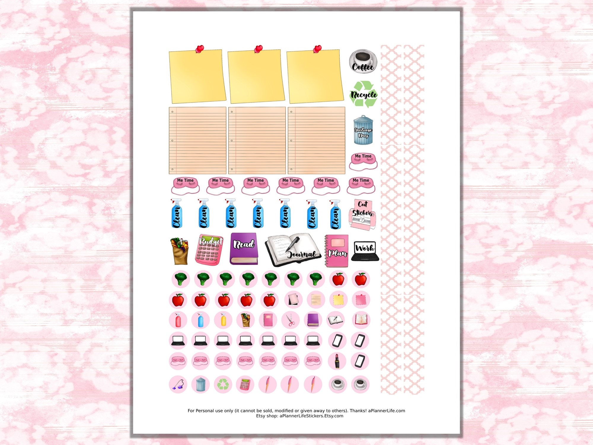Printable Planner Girl Stickers: Made to Fit the Classic Happy | Etsy