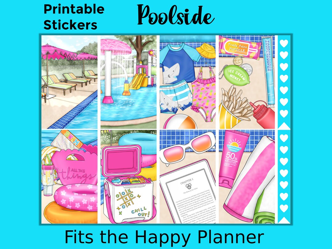 Swimming Pool Printable Planner Stickers: Made to Fit the Classic Happy ...