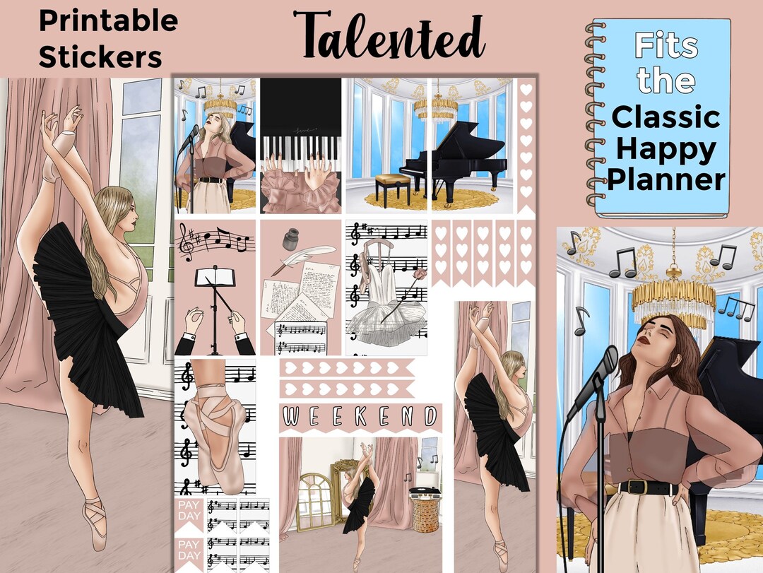 Artistic Printable Planner Stickers: Made to Fit the Classic - Etsy Canada