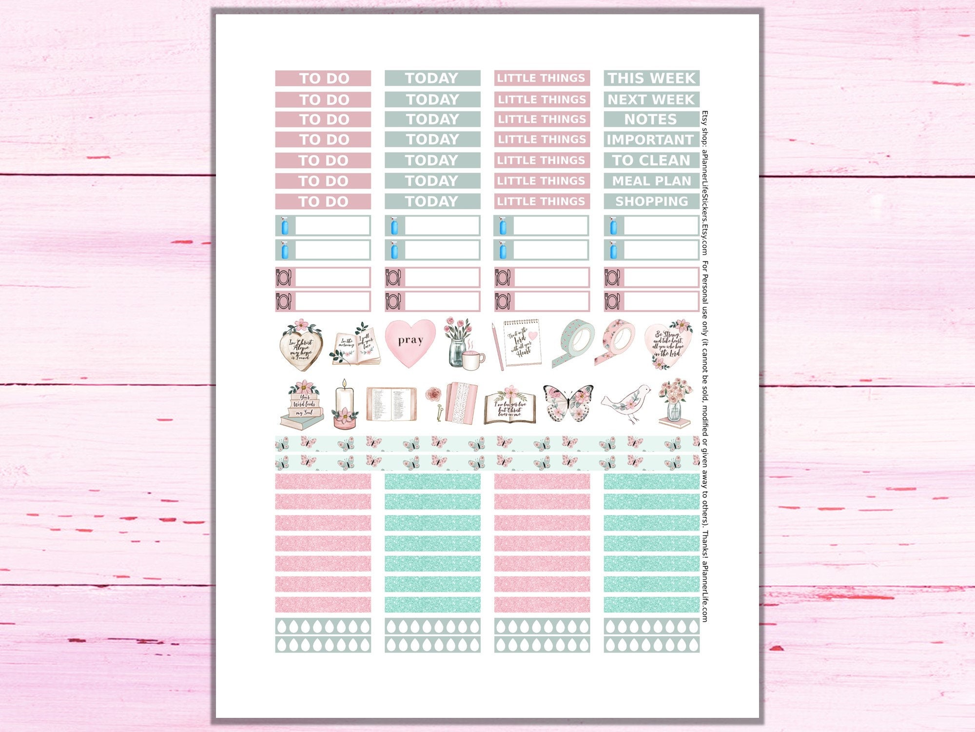 Printable Christian Planner Stickers: Made to Fit the Erin - Etsy