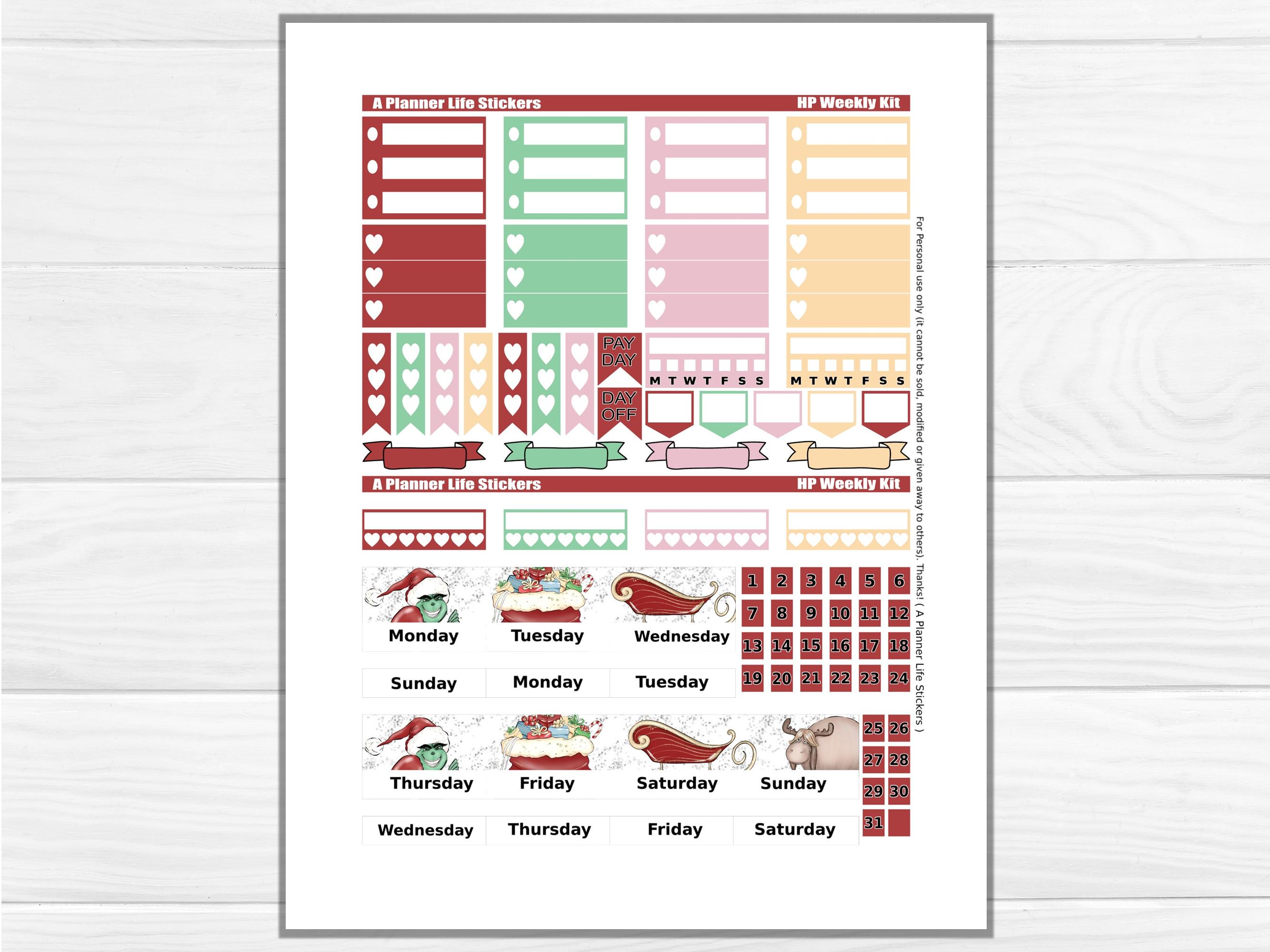 Christmas Printable Planner Stickers: Made to Fit the Classic Happy ...
