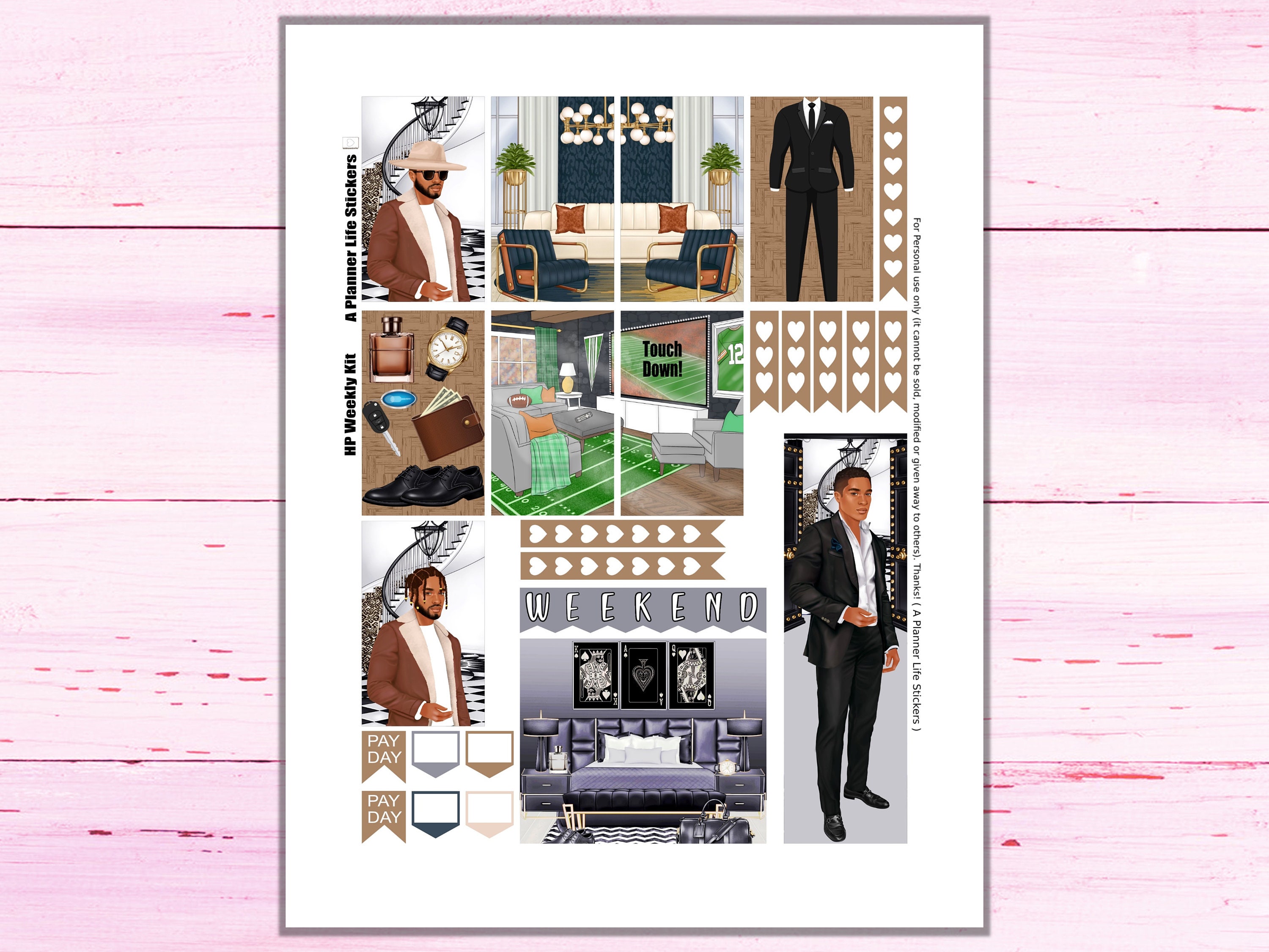 Manly Printable Planner Stickers: Made to Fit the Classic - Etsy