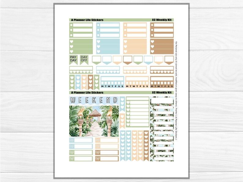 Printable Tropical Planner Stickers: Made to Fit the Erin Condren ...