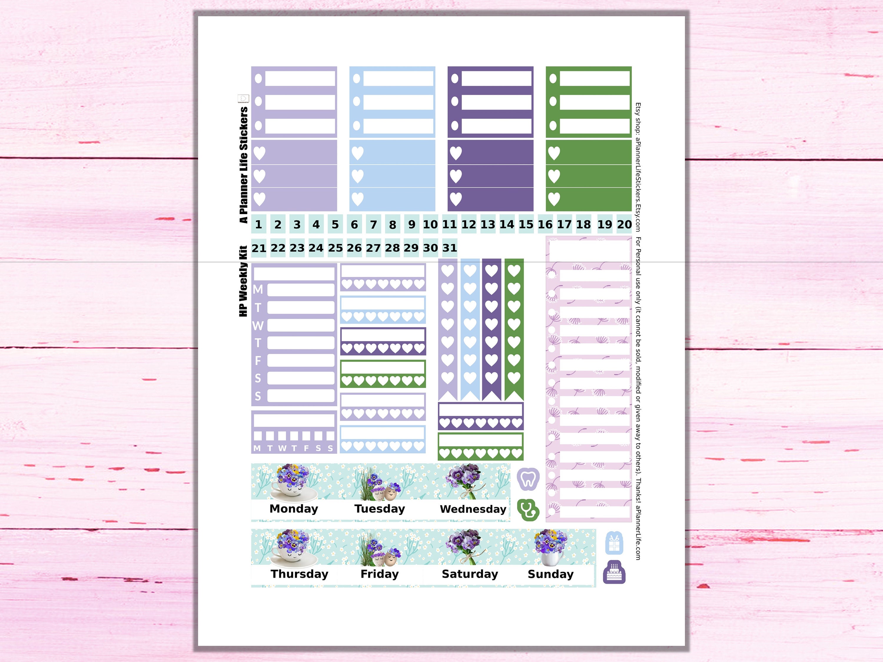 Spring Printable Planner Stickers: Made to Fit the Classic | Etsy