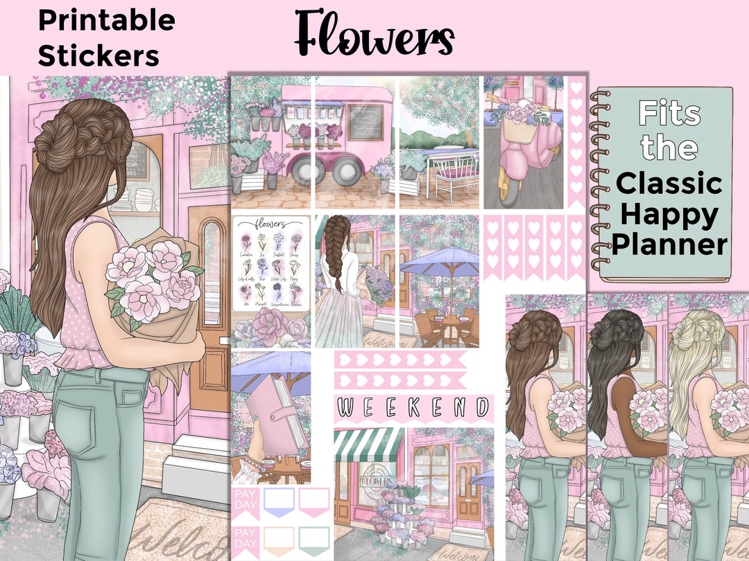 Printable Flower Planner Stickers: Made to Fit the Classic Happy ...