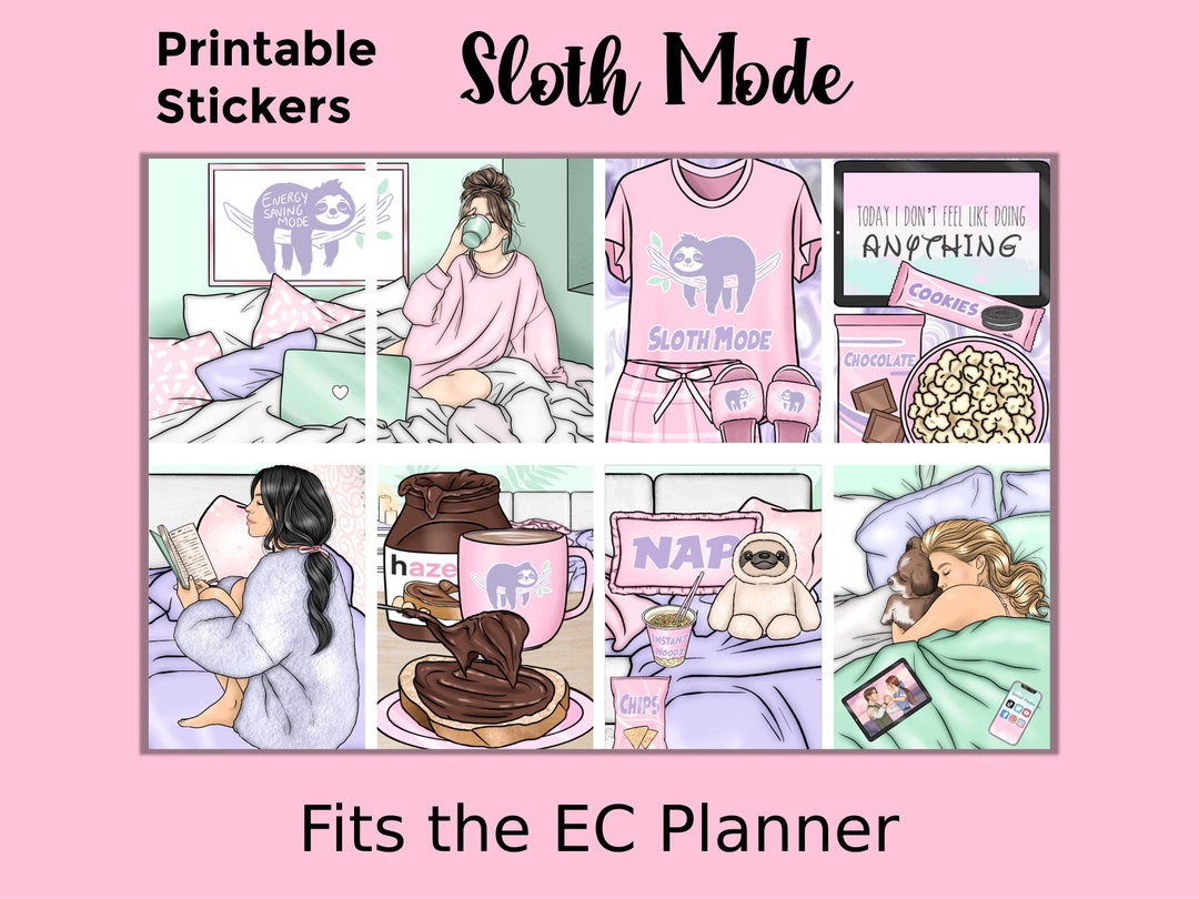 Printable Sloth Planner Stickers: Made to Fit the Erin Condren Planner ...