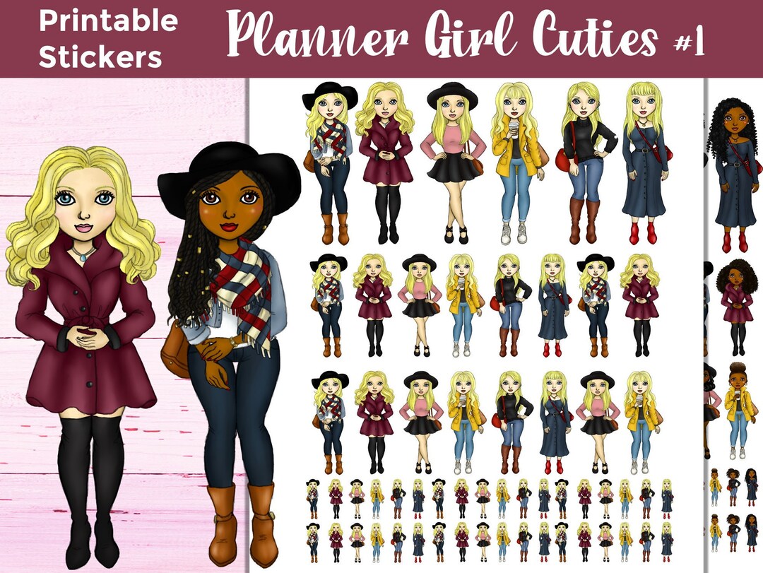 Planner Girl Printable Stickers Planner Girl Cuties 1 - Etsy