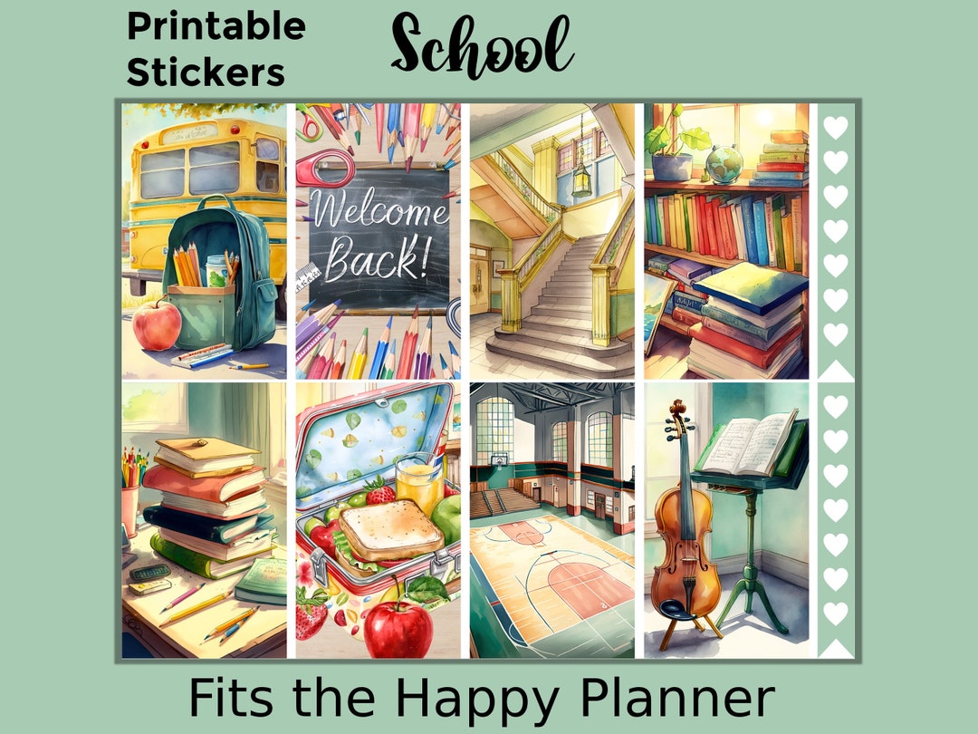 Back to School Printable Planner Stickers: Made to Fit the Classic ...