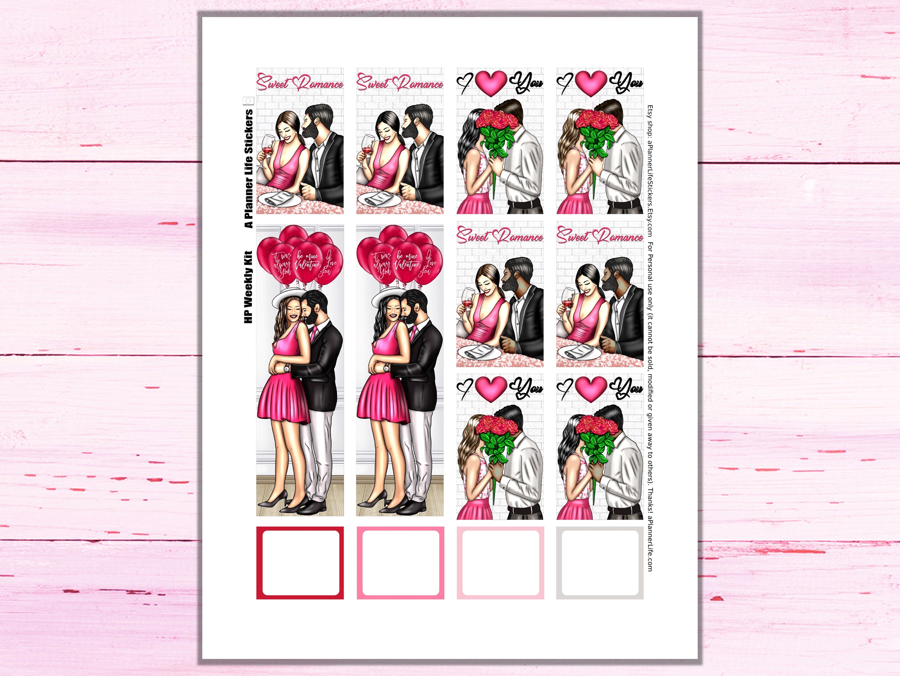 Cute Love Printable Planner Stickers: Made to Fit the Classic | Etsy