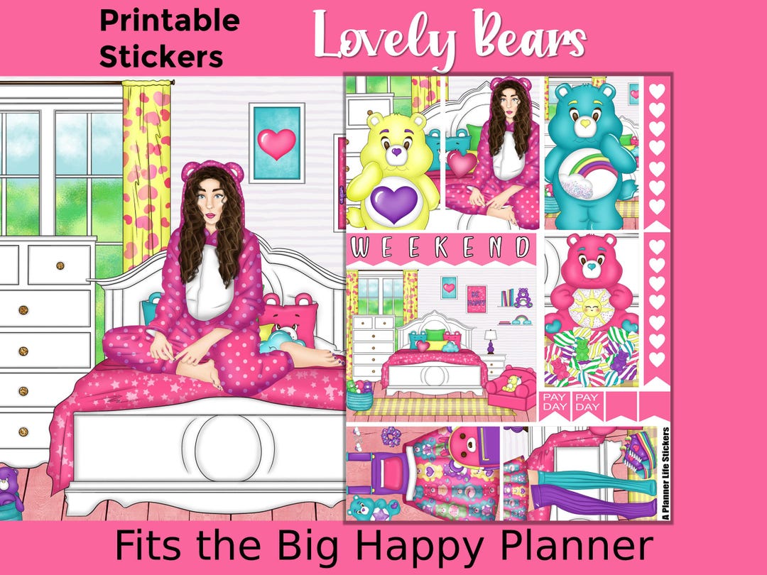 Teddy Bear Printable Planner Stickers: Made to Fit the Big Happy ...