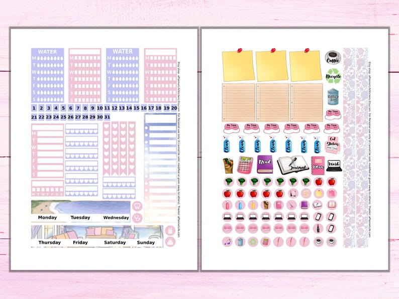Summer Printable Planner Stickers: Made to Fit the Classic - Etsy