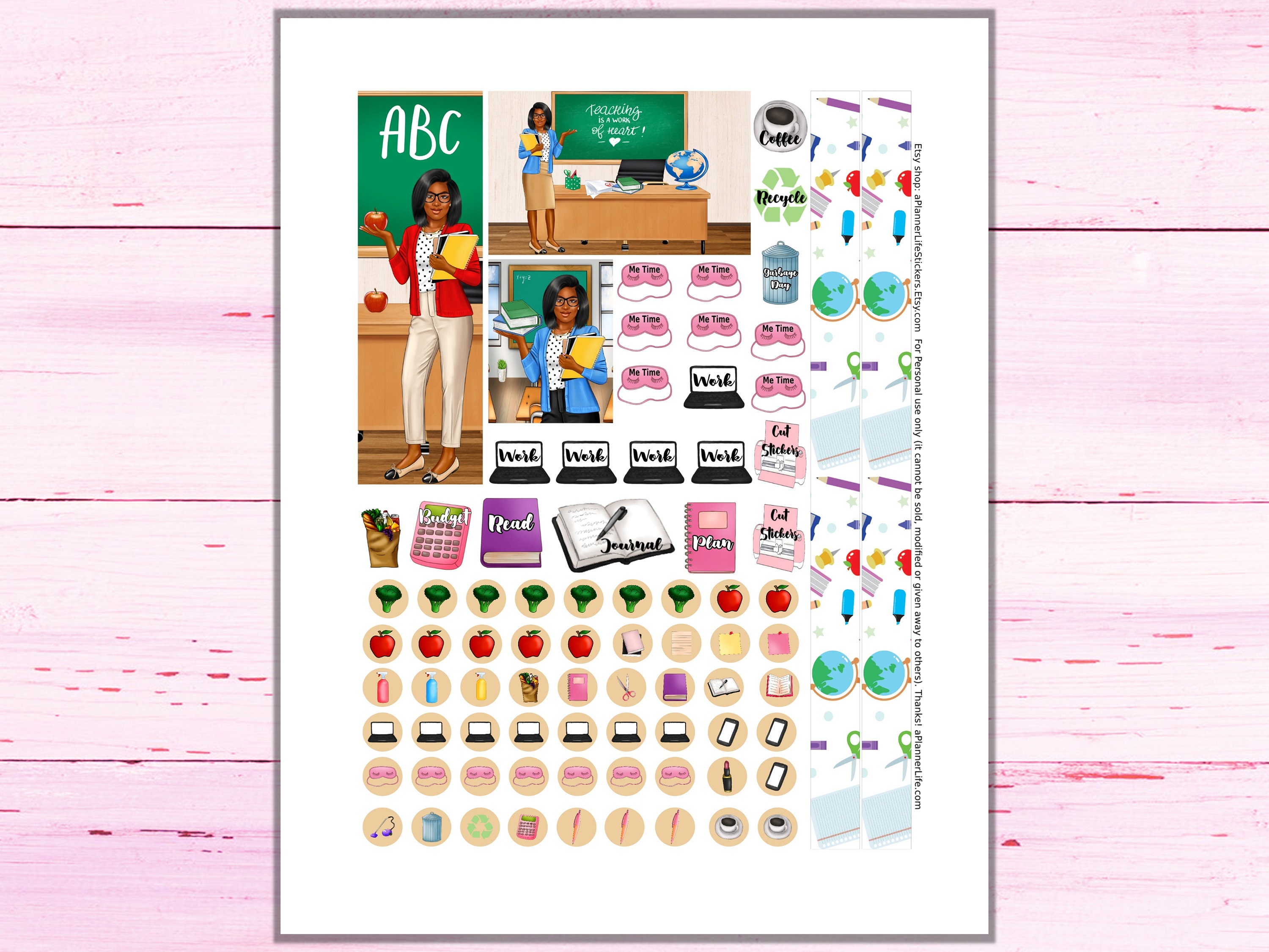 Printable Teacher Planner Stickers: Made to Fit the Erin | Etsy