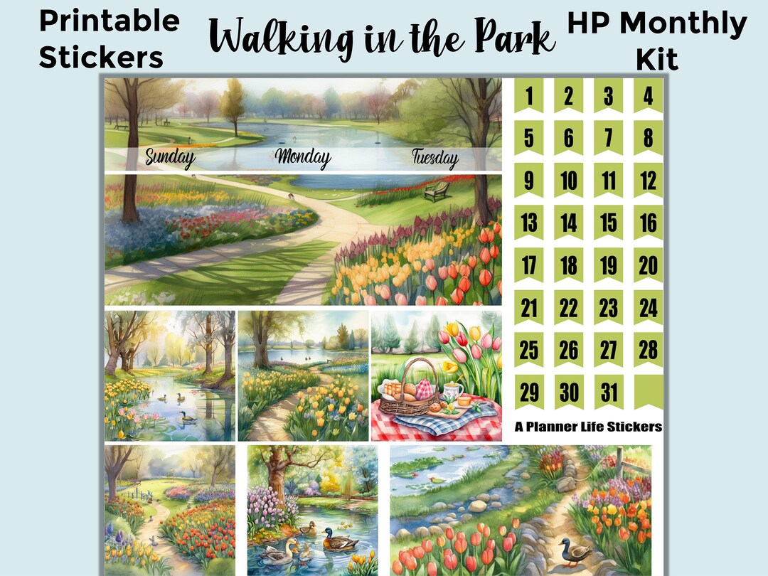 Monthly Nature Printable Planner Stickers: Made to Fit the Classic ...