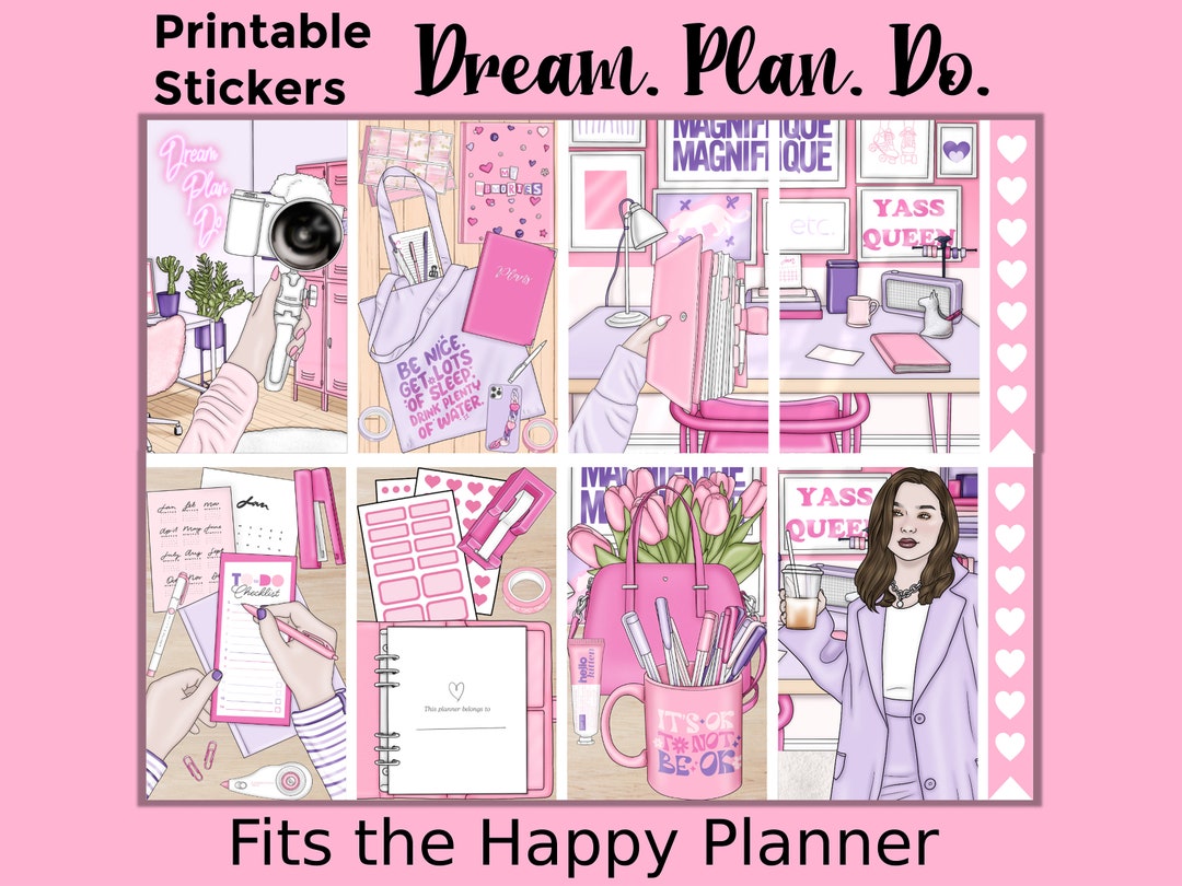Motivational Printable Planner Stickers: Made to Fit the Classic Happy ...