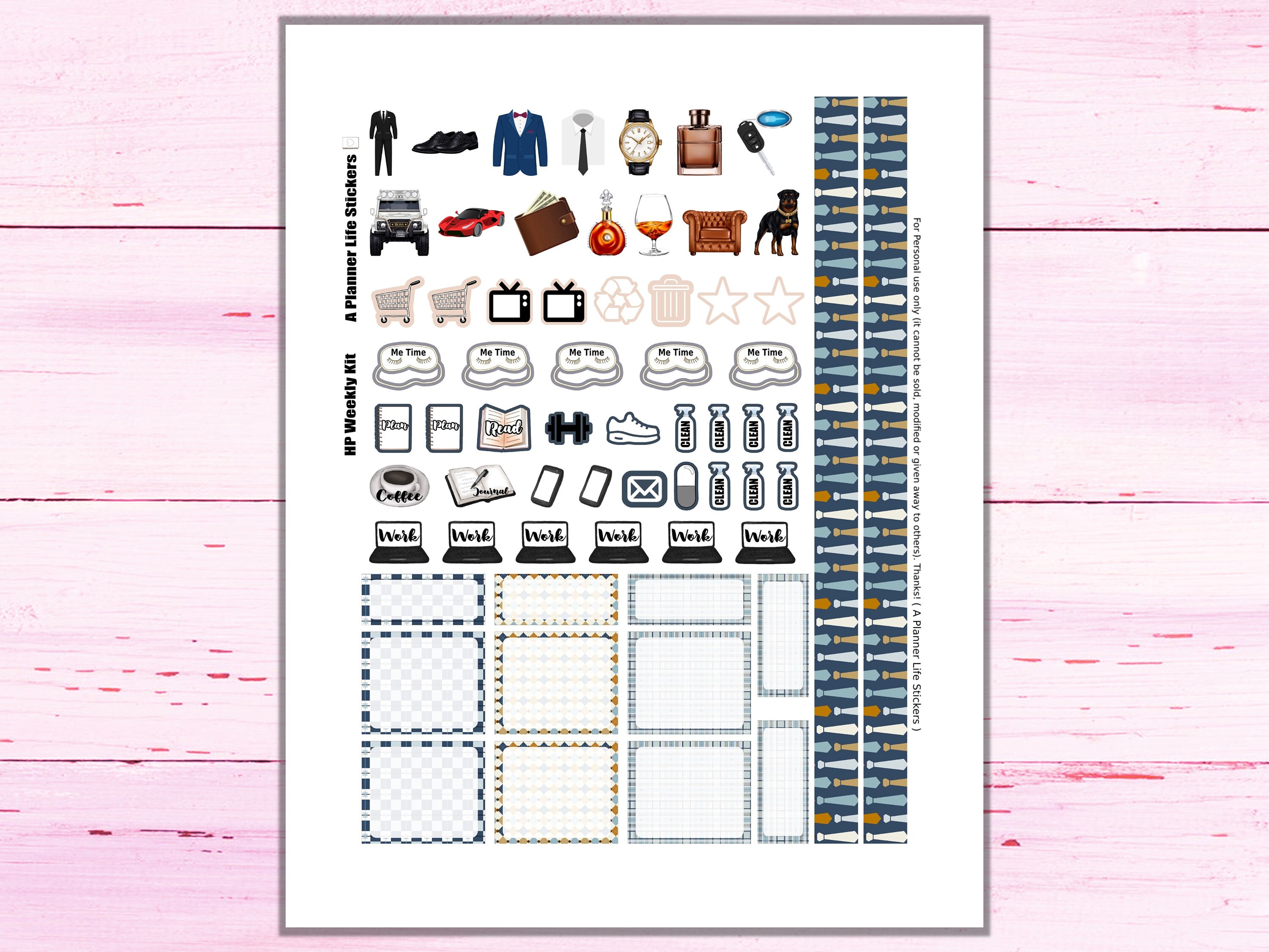 Manly Printable Planner Stickers: Made to Fit the Classic | Etsy