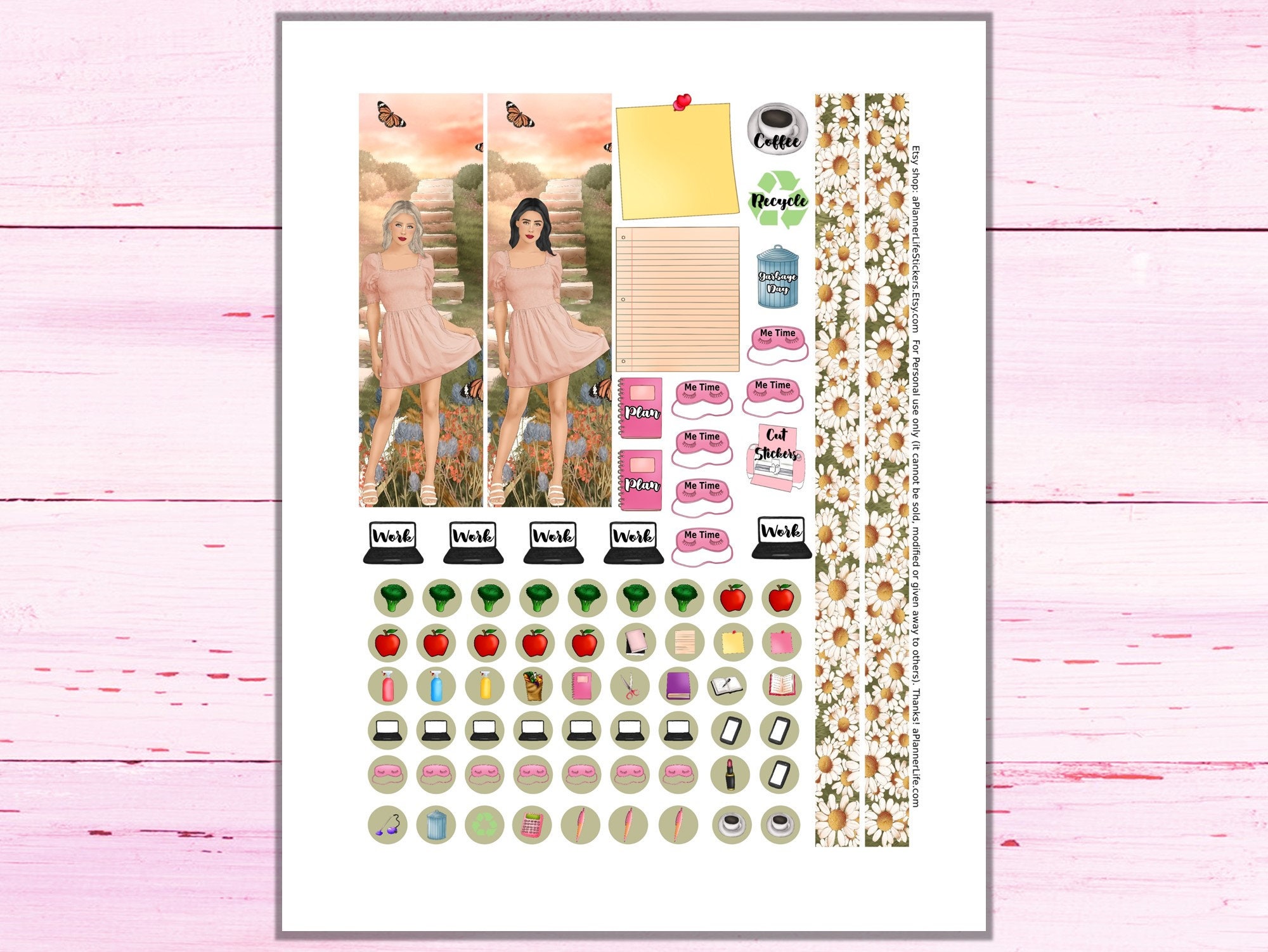 Cottagecore Printable Planner Stickers: Made to Fit the | Etsy
