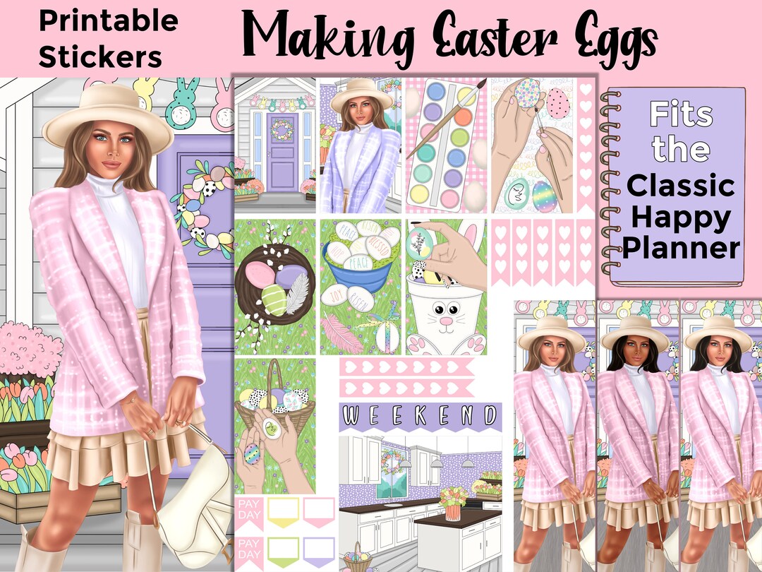Easter Printable Planner Stickers: Made to Fit the Classic Happy ...
