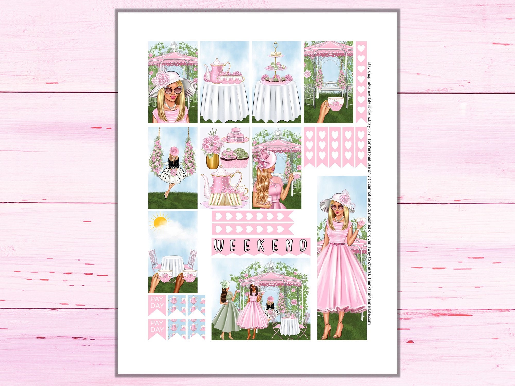 Tea Party Printable Planner Stickers: Made to Fit the Classic - Etsy Canada