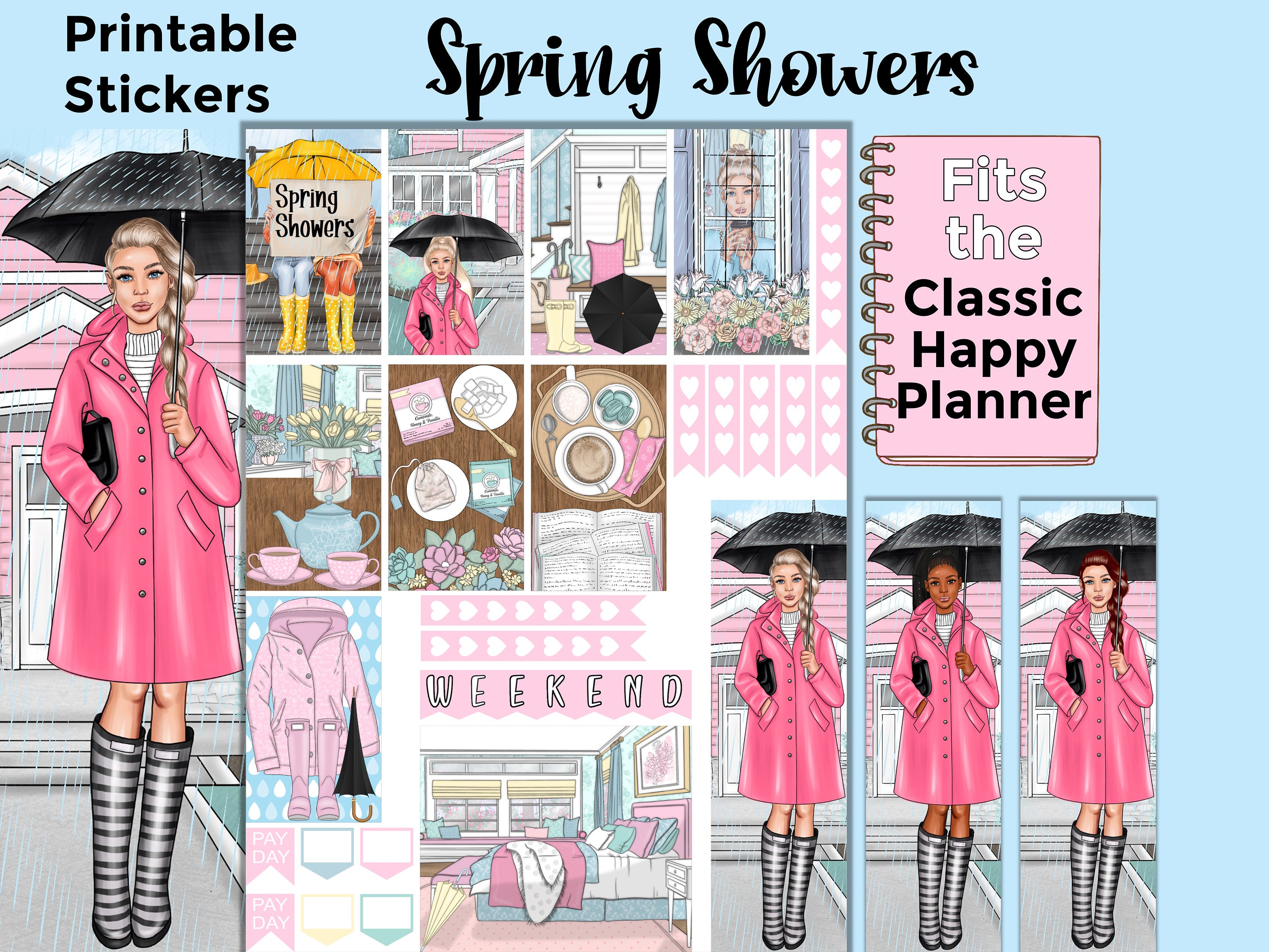 Spring Printable Planner Stickers: Made to Fit the Classic | Etsy